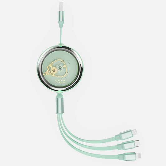 4FT Retractable Multi Charging Cable 2-Pack - 3 in 1 USB Charger Cord